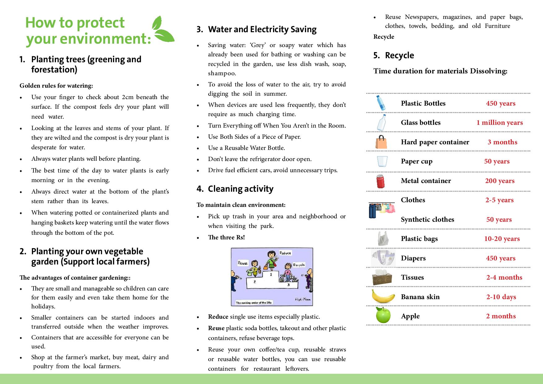 New Environment Awareness Leaflets | Wadi